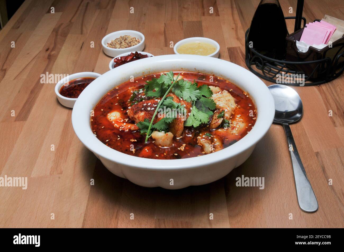 Traditional Chinese dish known as Fish in Red Chili Oil Stock Photo - Alamy