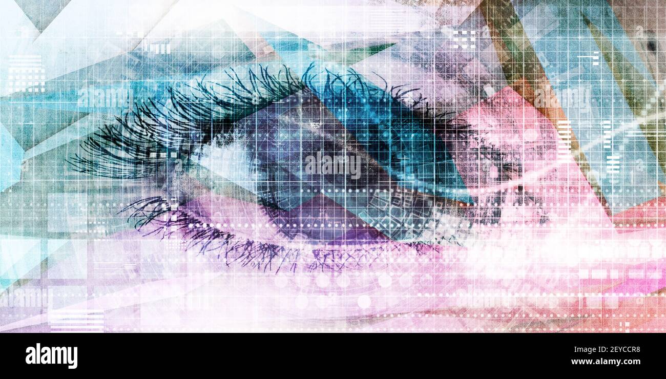 Futuristic Art Abstract with Digital Technology Theme Stock Photo - Alamy