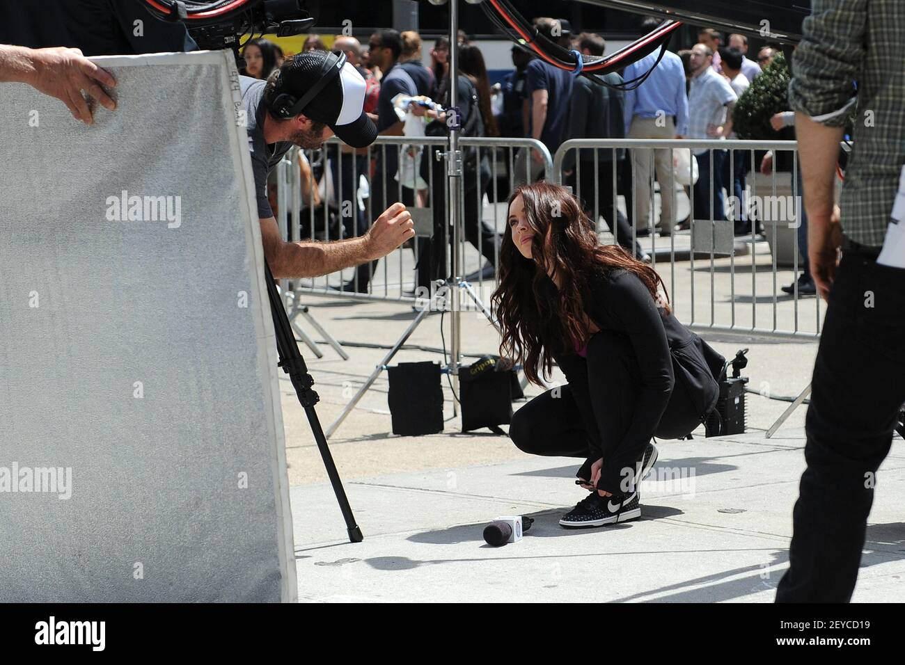 Actress Megan Fox is seen filming a commercial spot on Broadway and ...