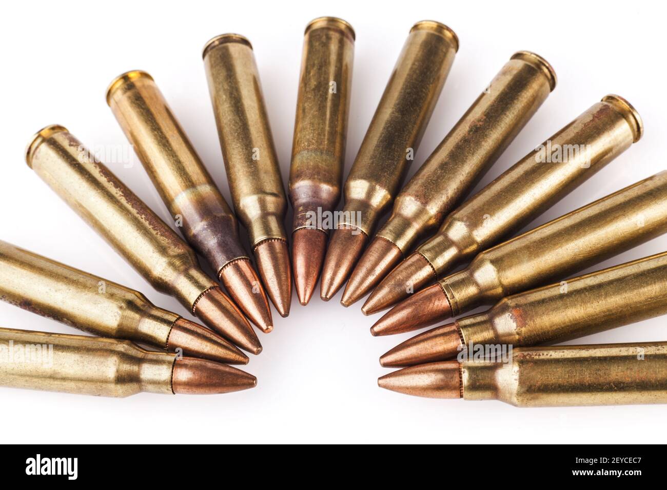 Rifle Bullets on White Stock Photo - Alamy