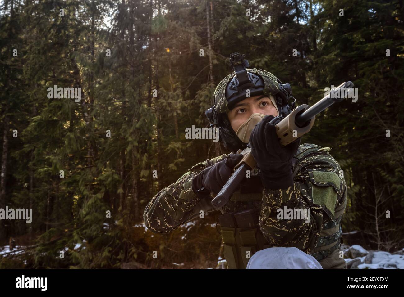 Army Man wearing Tactical Uniform Stock Photo - Alamy