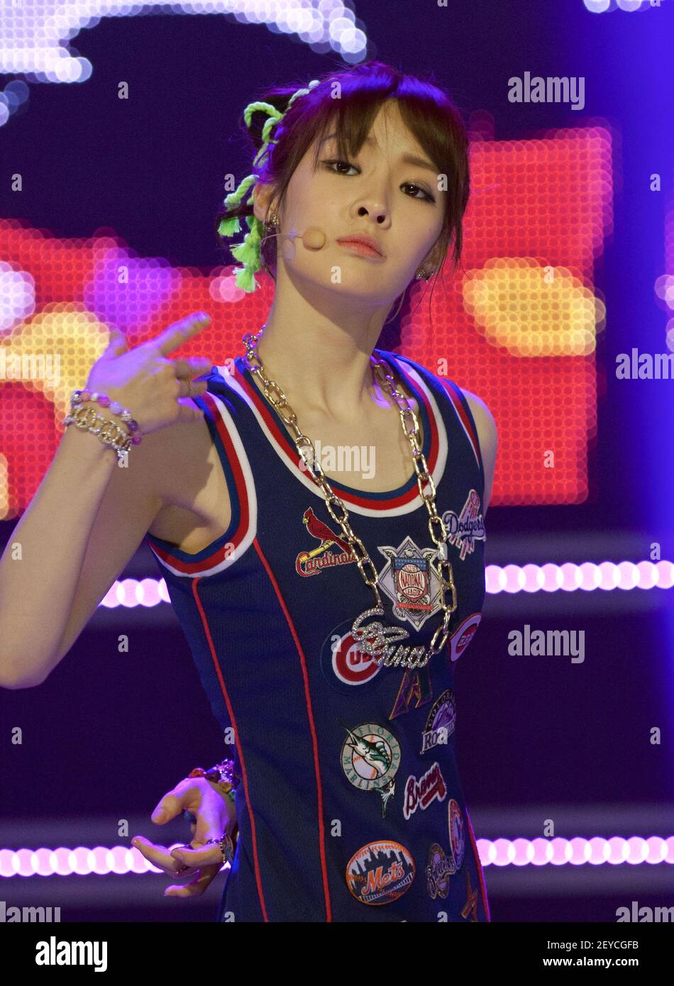 8 May 2013 - Seoul, South Korea - South Korean Areum, members of girl group T-ara N4, performs ...