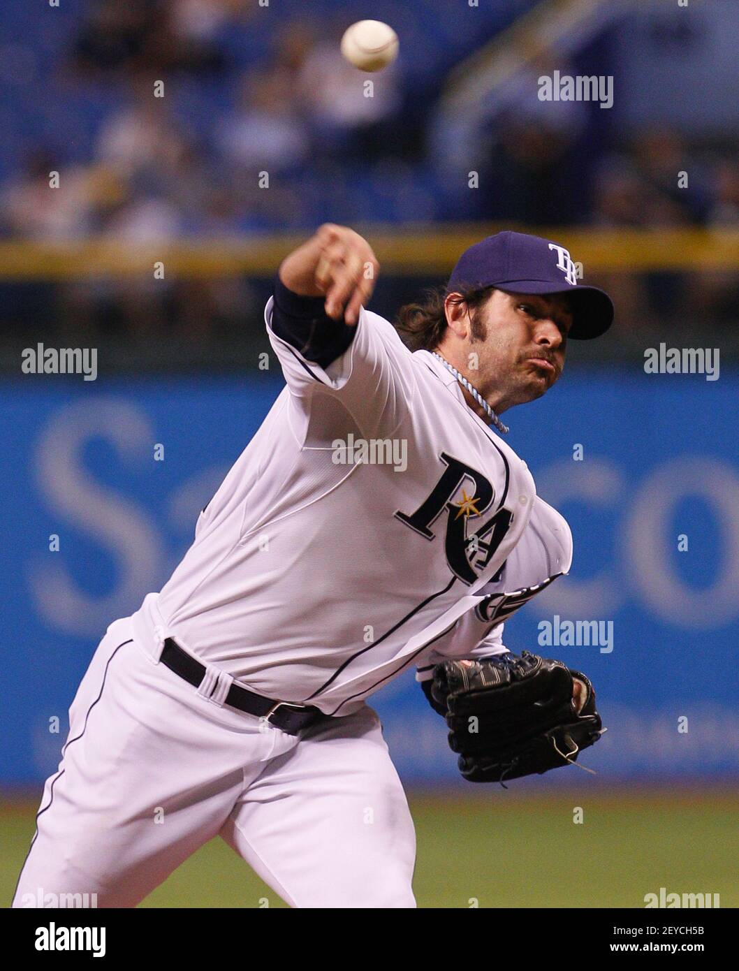 The Tampa Bay Rays' Josh Lueke pitches during the fifth inning against ...