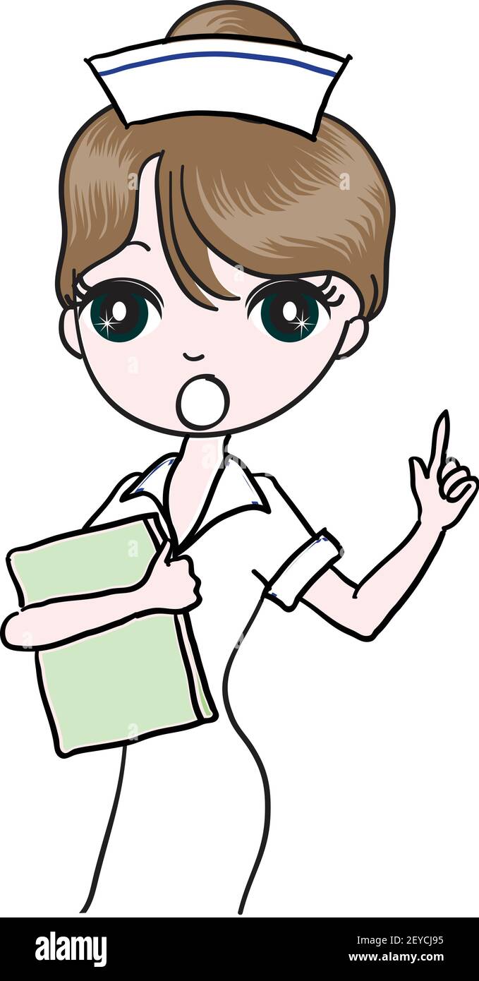 vector cartoon beauty nurse talking Stock Vector Image & Art - Alamy