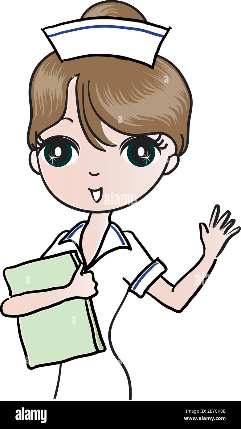 vector cartoon beauty nurse talking Stock Vector Image & Art - Alamy