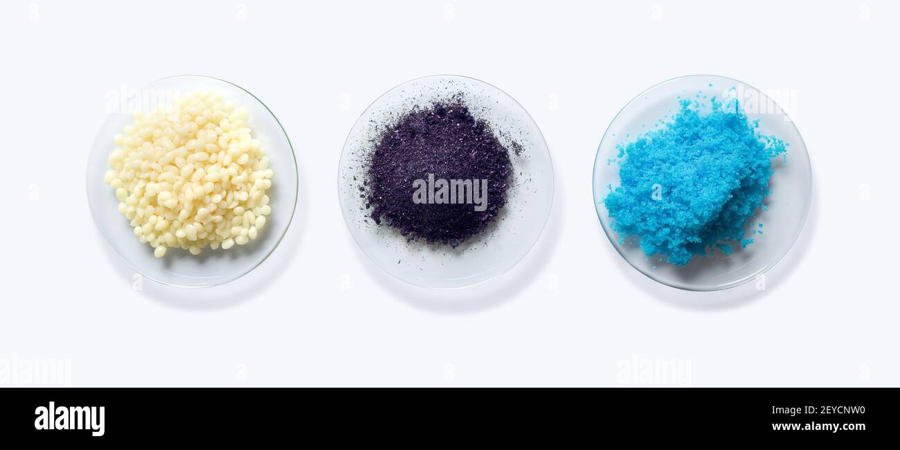 Cosmetic chemicals ingredient on laboratory table. Candelilla Wax ...