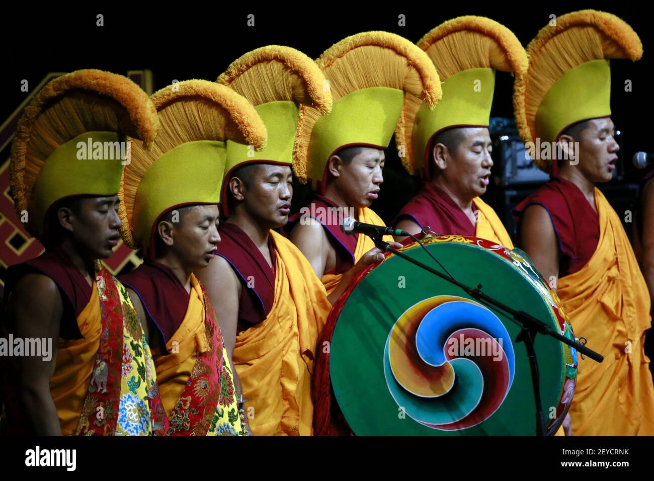 18 May 2013. New Orleans, Louisiana, USA. Buddhist monks chant before ...