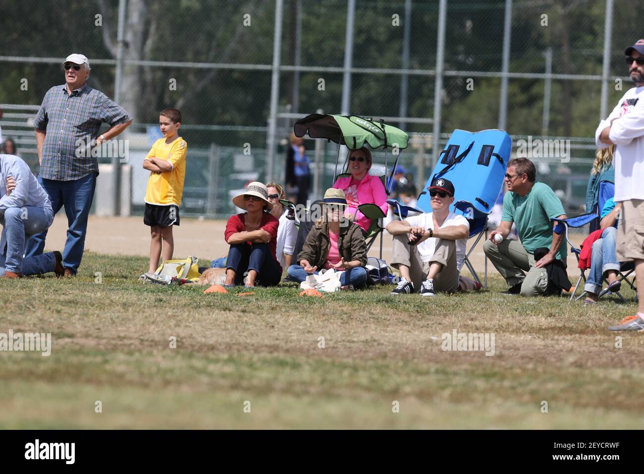 Witherspoon at son Deacon flag football game in Brentwood, California ...