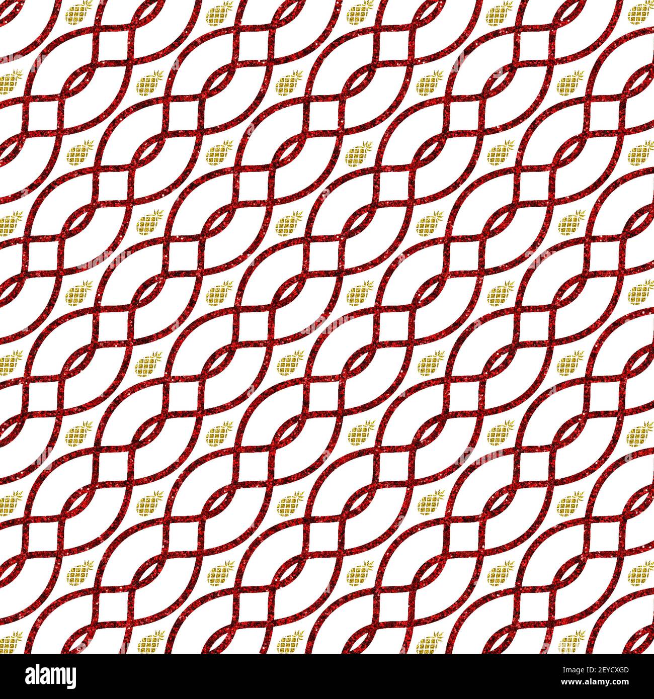 An illustration of red intertwined lines with small pinea patterns on a ...