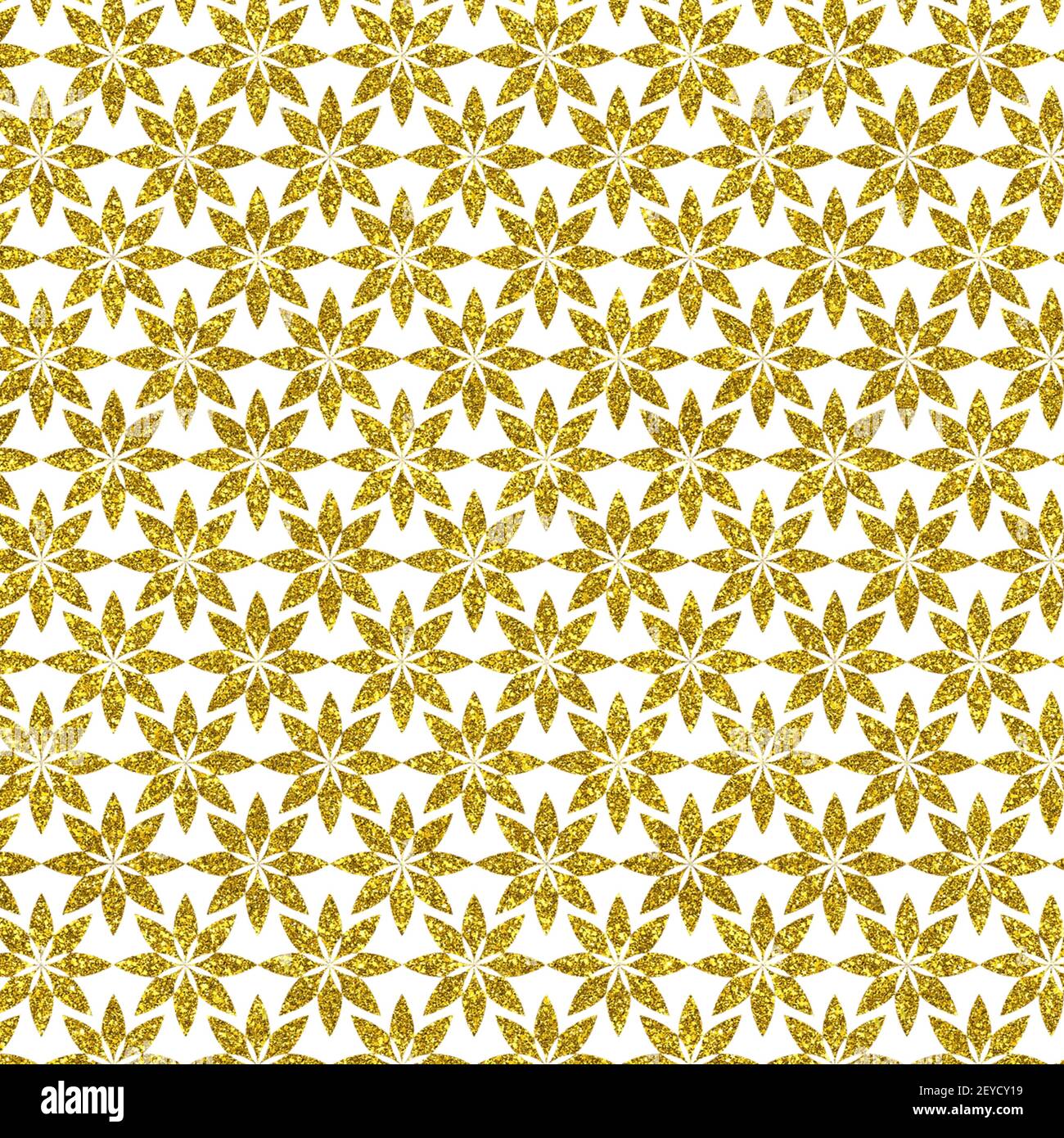 An illustration of golden flower patterns on a w background Stock Photo ...