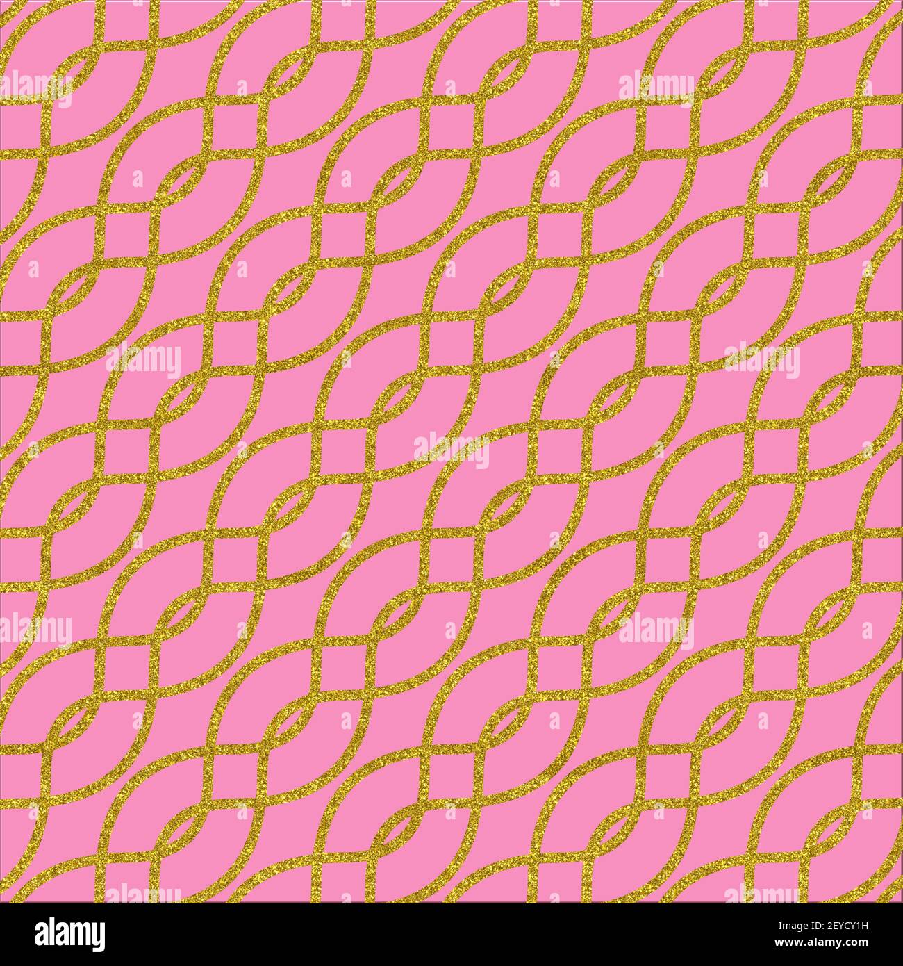 An illustration of golden intertwined lines on a pink background Stock ...