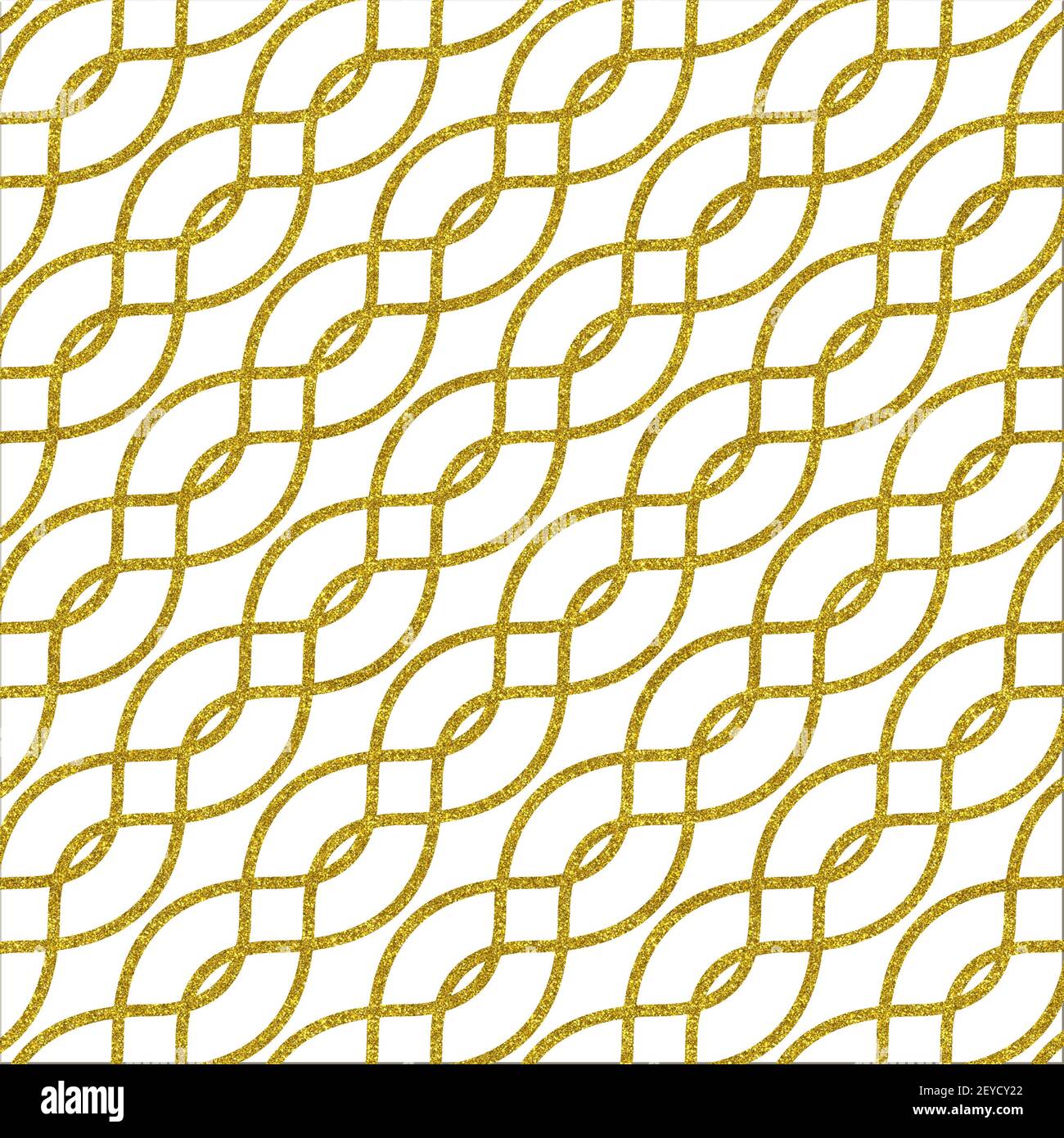 An illustration of gold glittery twisted lines on a white background ...