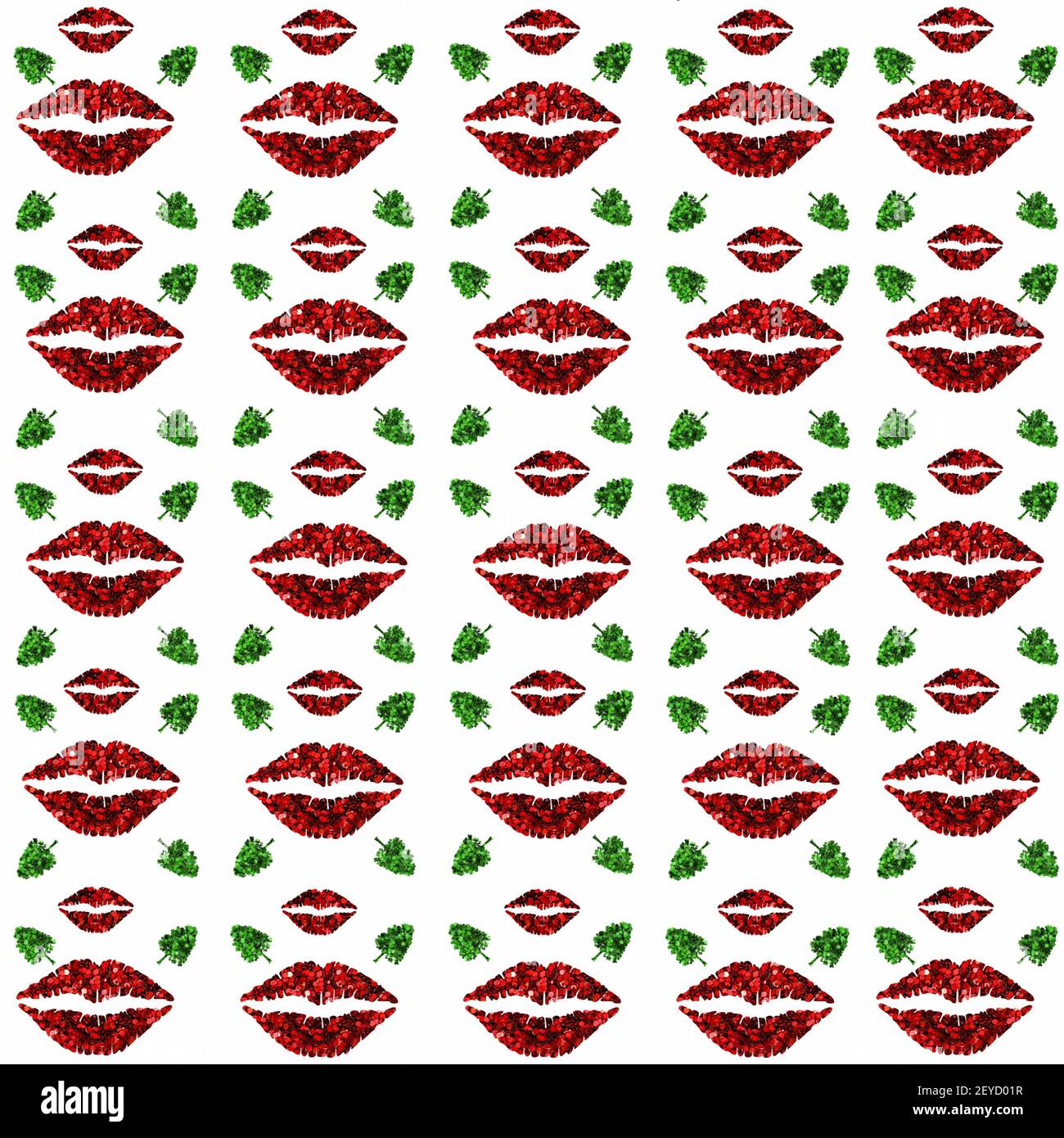 An illustration of a pattern of red lips isolated on a white background ...