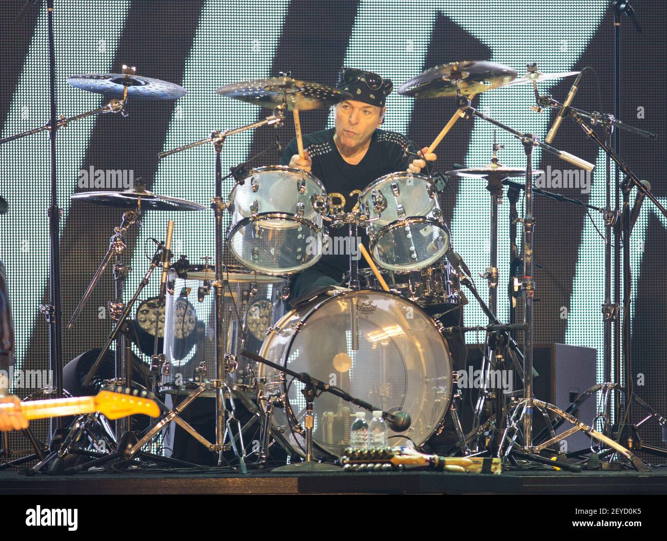 Dino Danelli of the Rascals performs during the private media sound ...