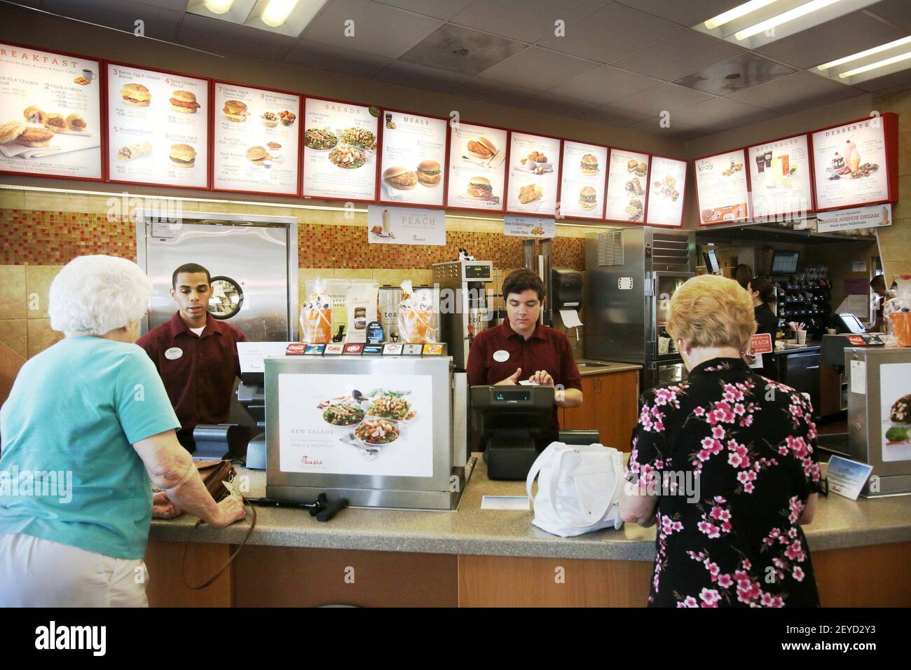 This Chick-fil-A in Orlando, Florida has menus with caloric values ...