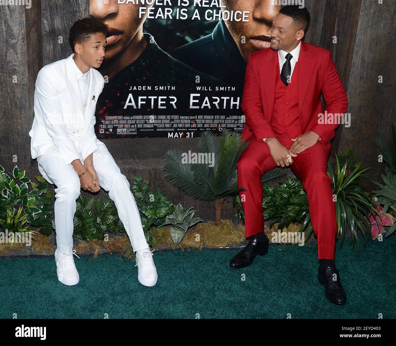(L-R) Jaden Smith and Will Smith attend the US Red Carpet Premiere of ...