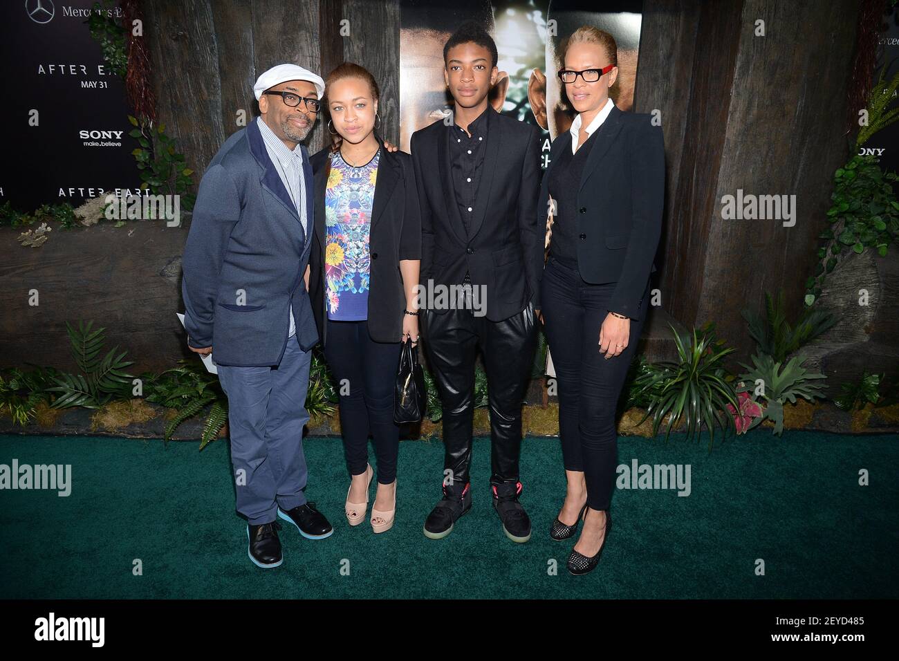(L-R) Spike Lee, Jackson Lee, Satchel Lee and Tonya Lewis Lee attend ...