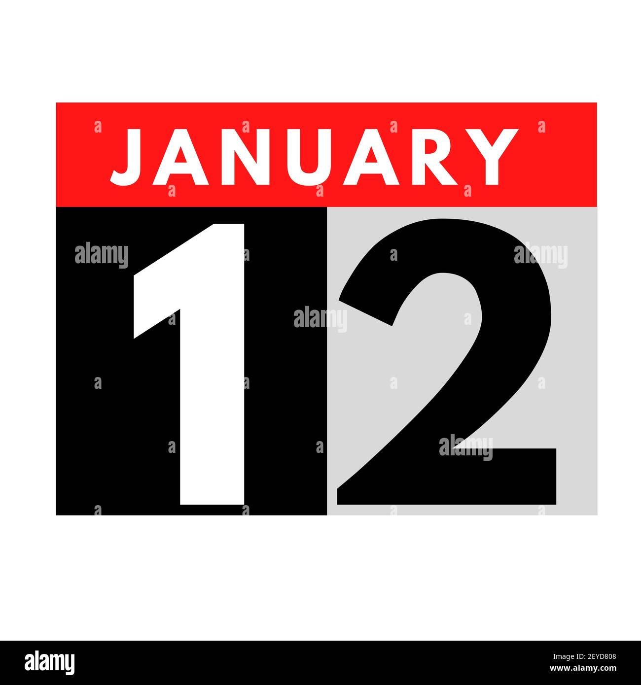 January 12 . flat daily calendar icon .date ,day, month .calendar for ...