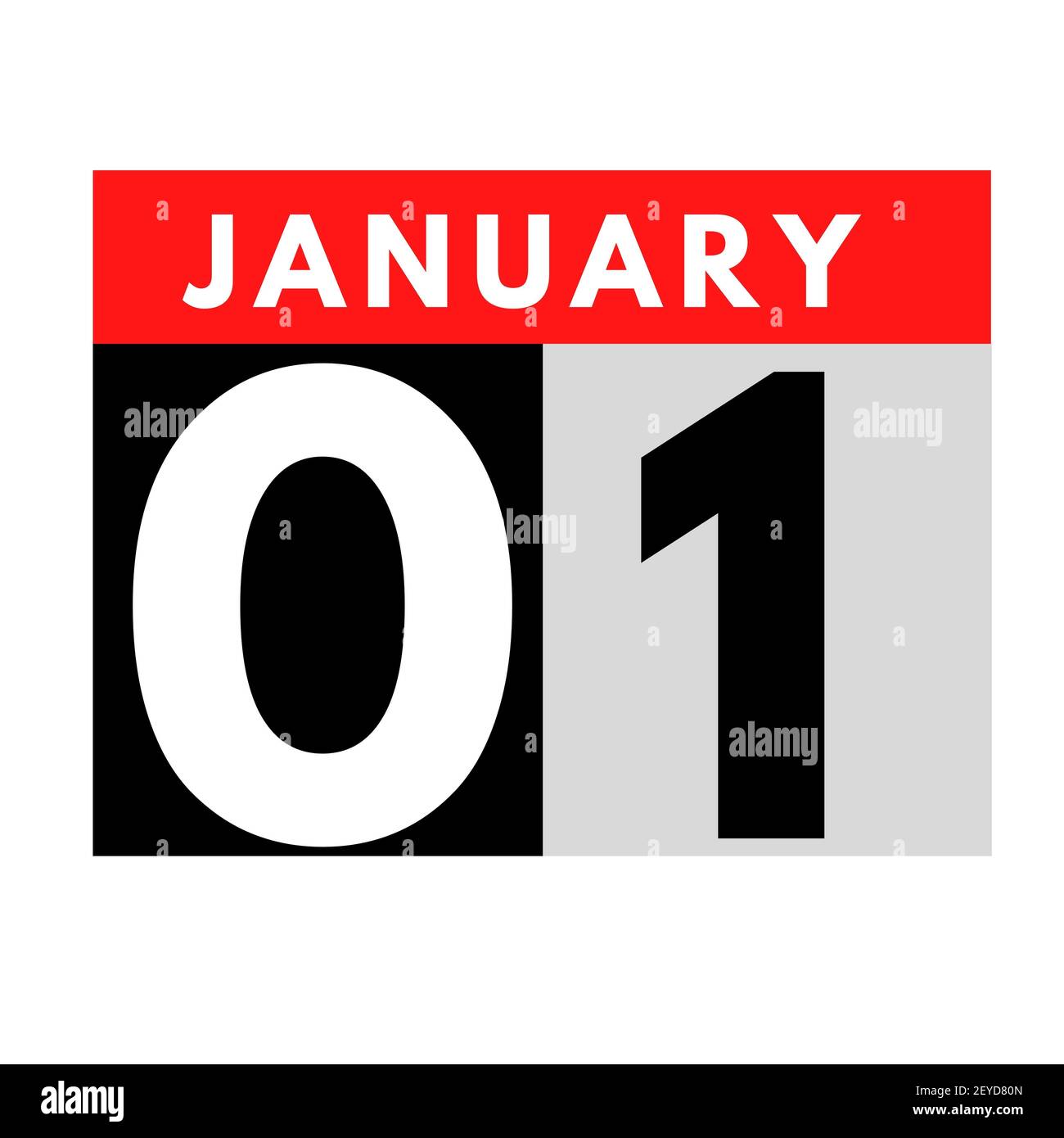 January 1 . flat daily calendar icon .date ,day, month .calendar for ...