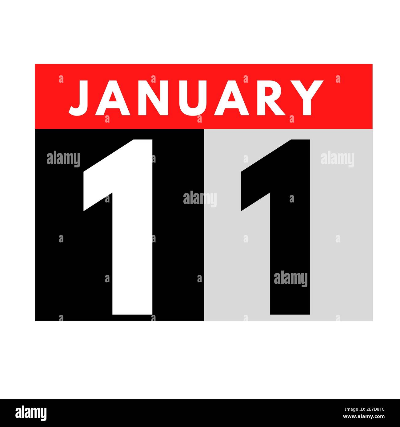 January 11 . flat daily calendar icon .date ,day, month .calendar for ...