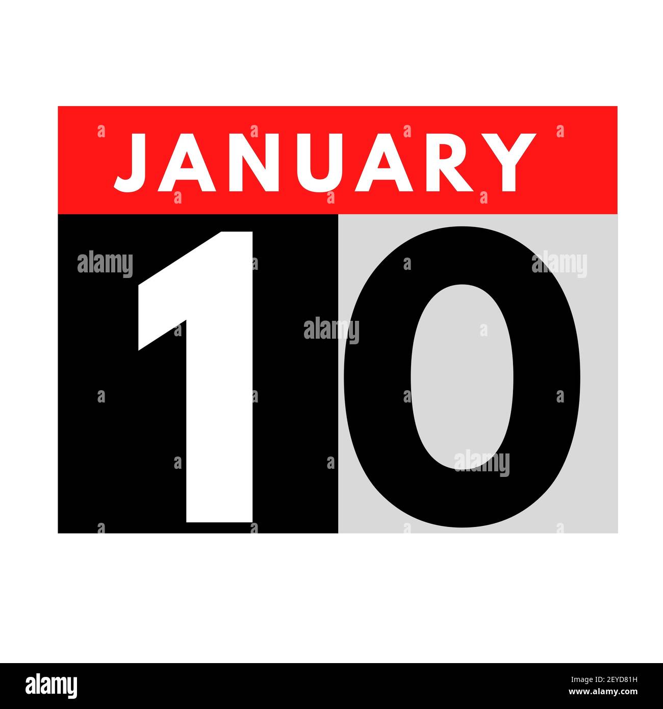 January 10 . flat daily calendar icon .date ,day, month .calendar for ...