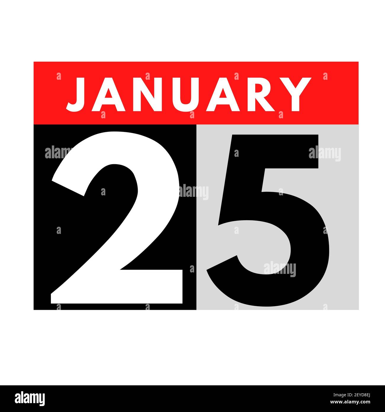 January 25 . flat daily calendar icon .date ,day, month .calendar for ...