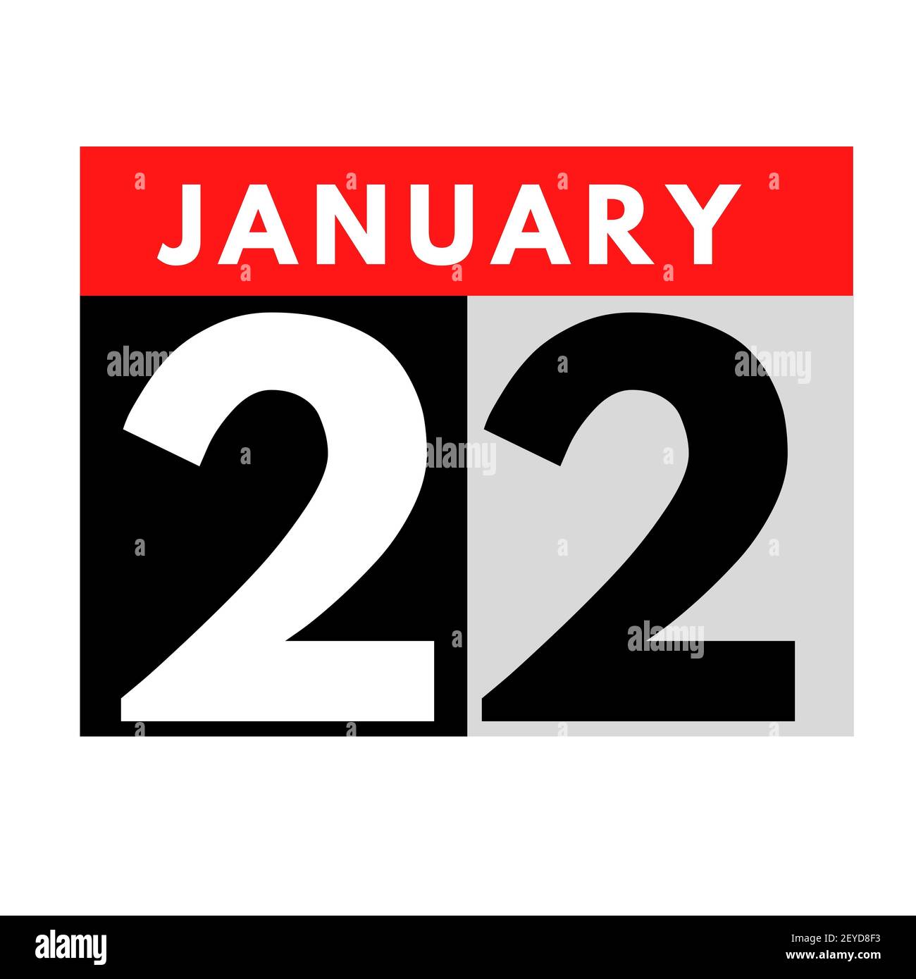 January 22 . flat daily calendar icon .date ,day, month .calendar for ...