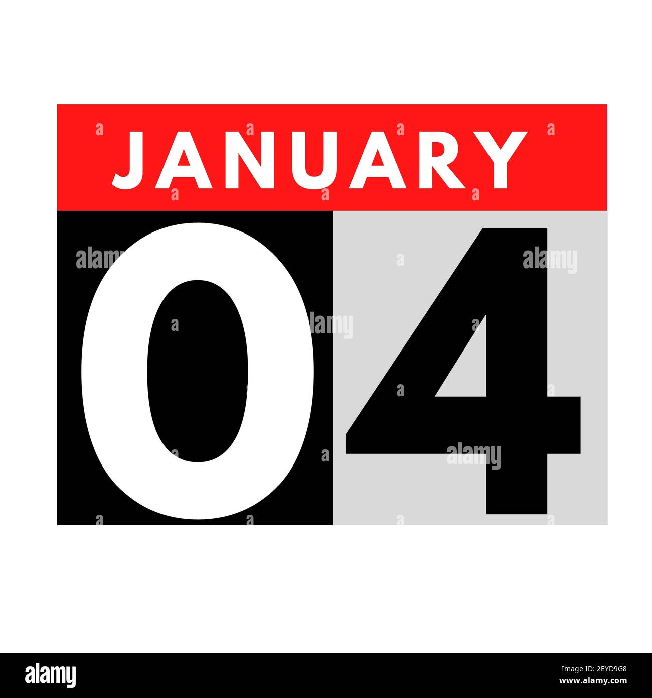 January 4 . flat daily calendar icon .date ,day, month .calendar for ...