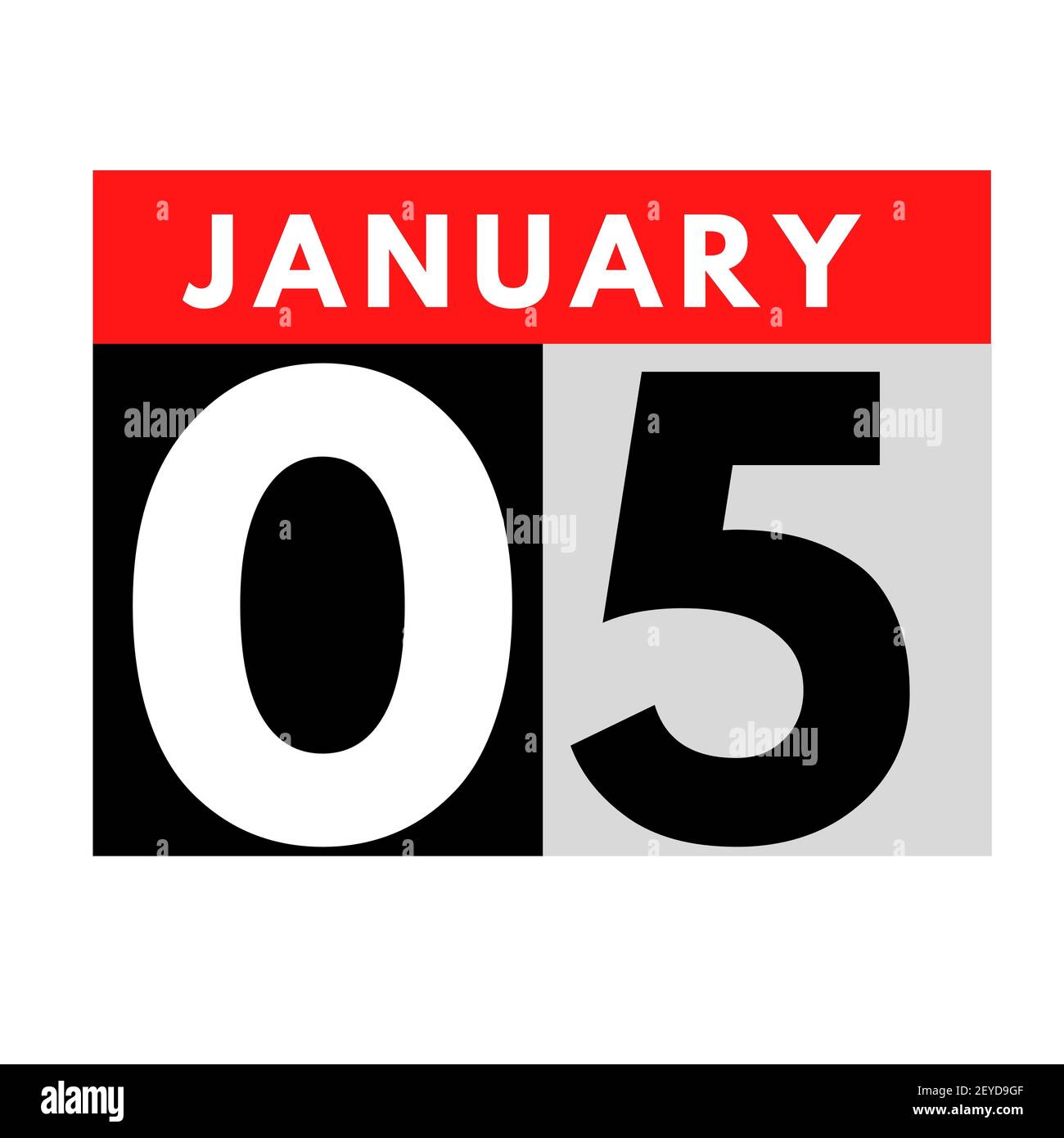 January 5 . flat daily calendar icon .date ,day, month .calendar for ...