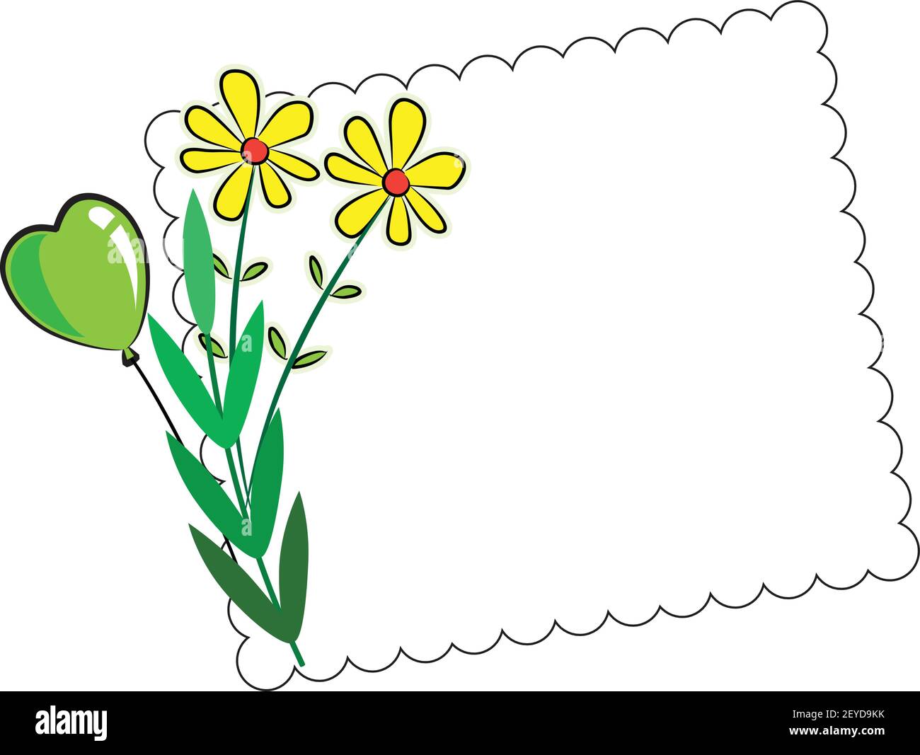 vector drawing art flower with card border frame background Stock ...
