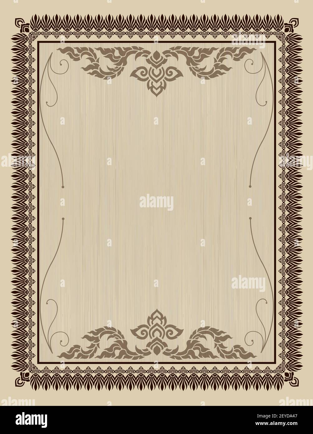 Decorative vintage background with ornamental border and elegant ...