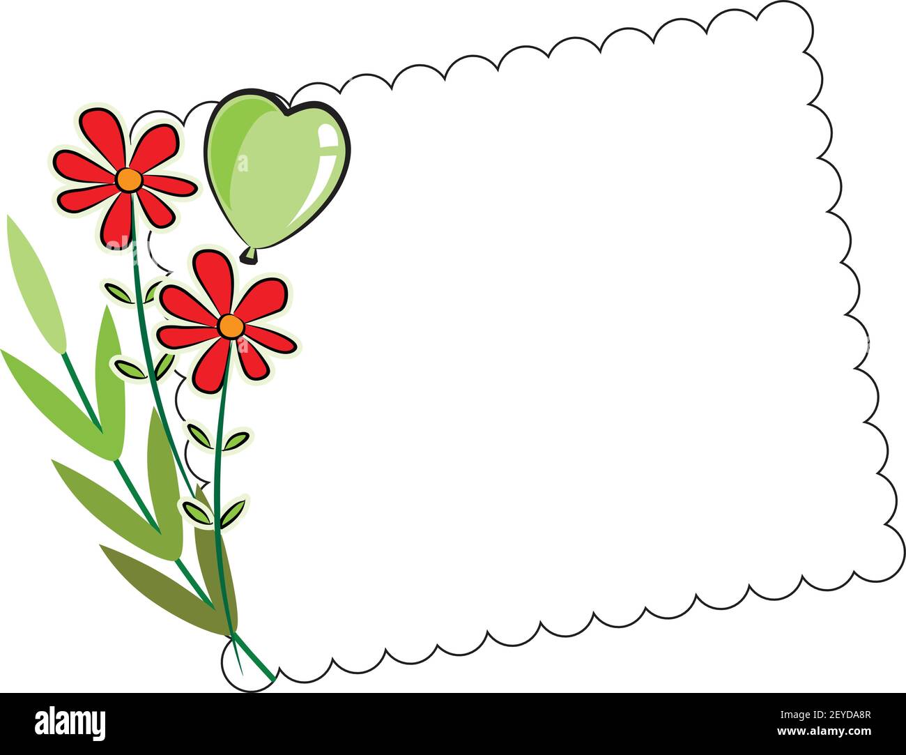 vector drawing art flower with card border frame background Stock ...