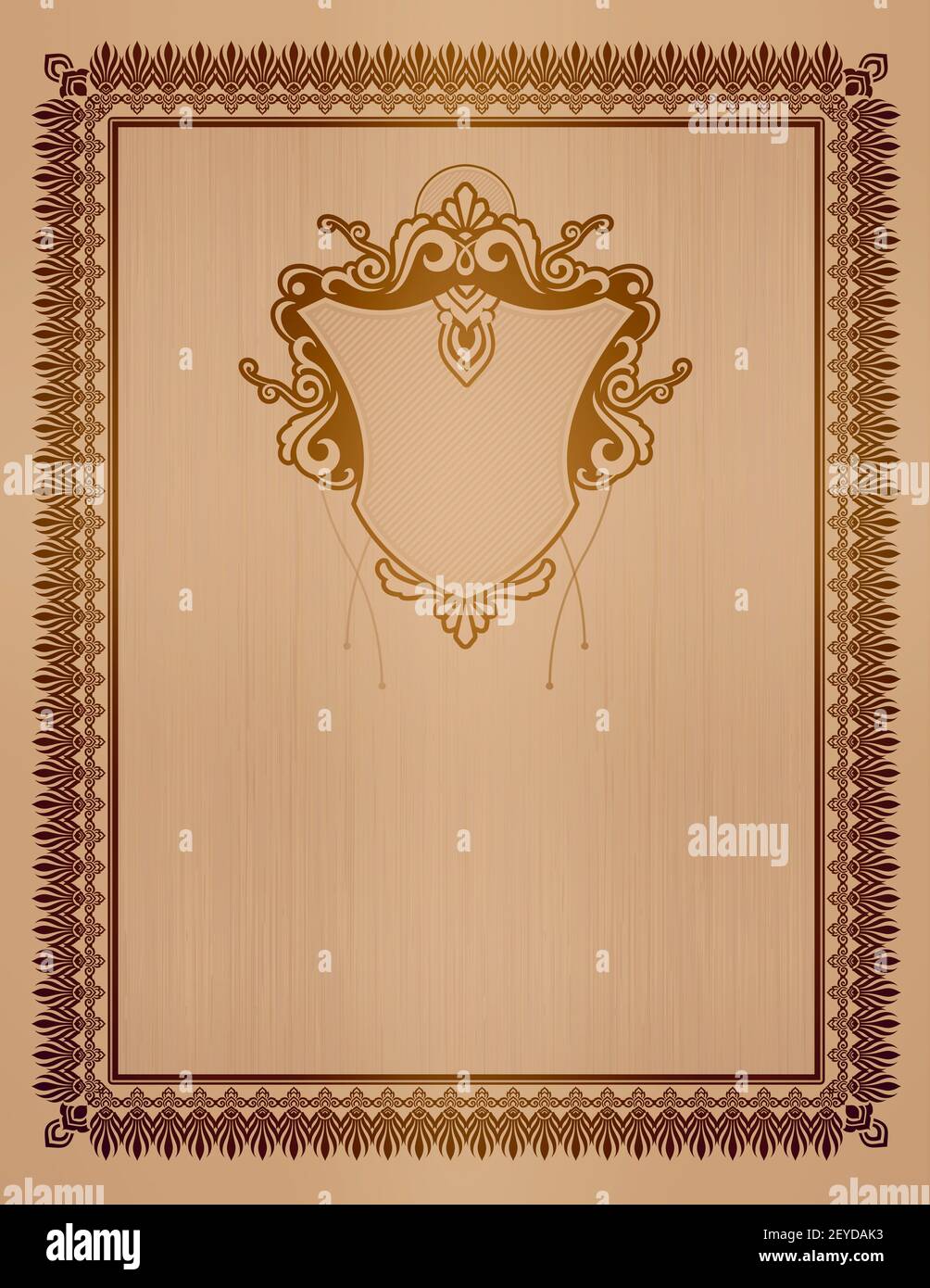 Decorative vintage background with ornamental border and elegant ...