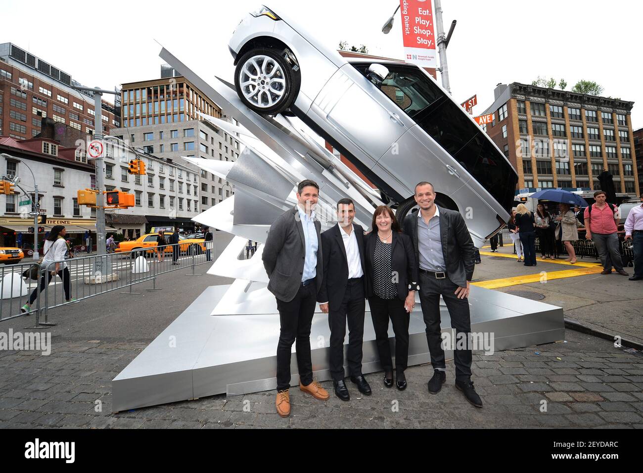(L-R) Marc Kushner, HWKN design architect, Giulio Capua, Kim McCullough ...