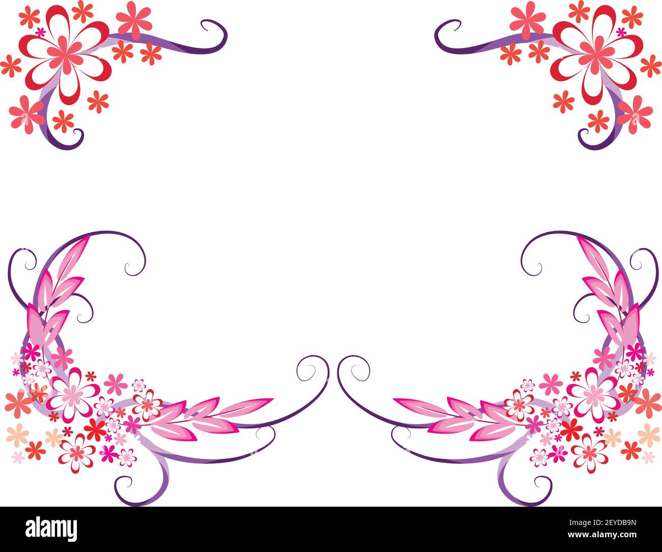 vector drawing art flower with card border frame background Stock ...