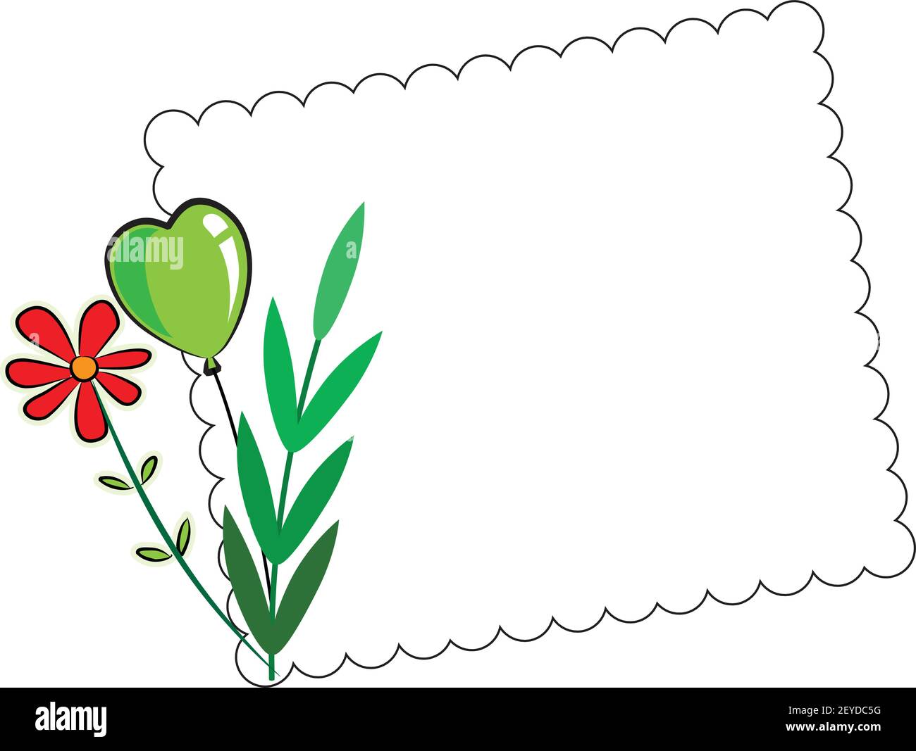 vector drawing art flower with card border frame background Stock ...