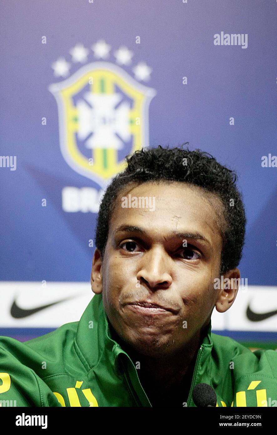 Brazil Soccer Team player Joao Alves de Assis Silva (Jo) on a press ...