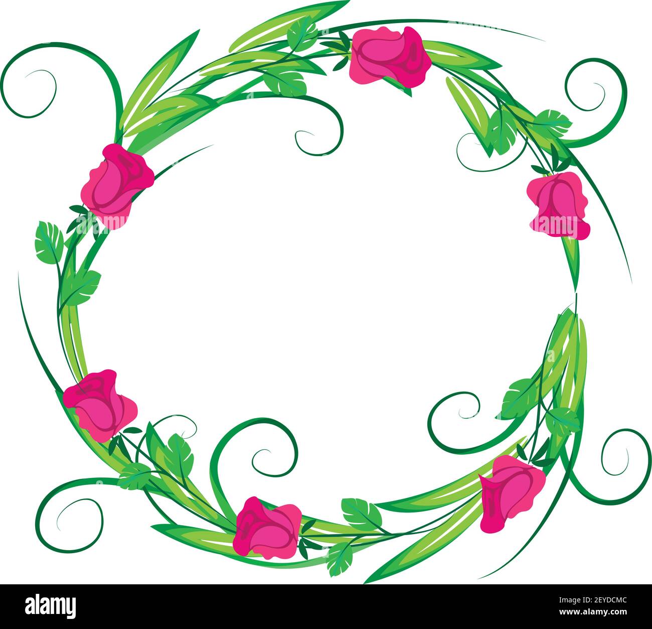 vector drawing art flower with card border frame background Stock ...