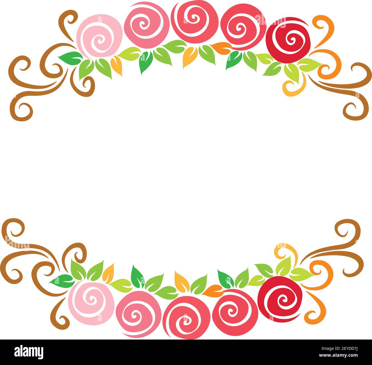 vector drawing art rose flower with card border frame background Stock ...