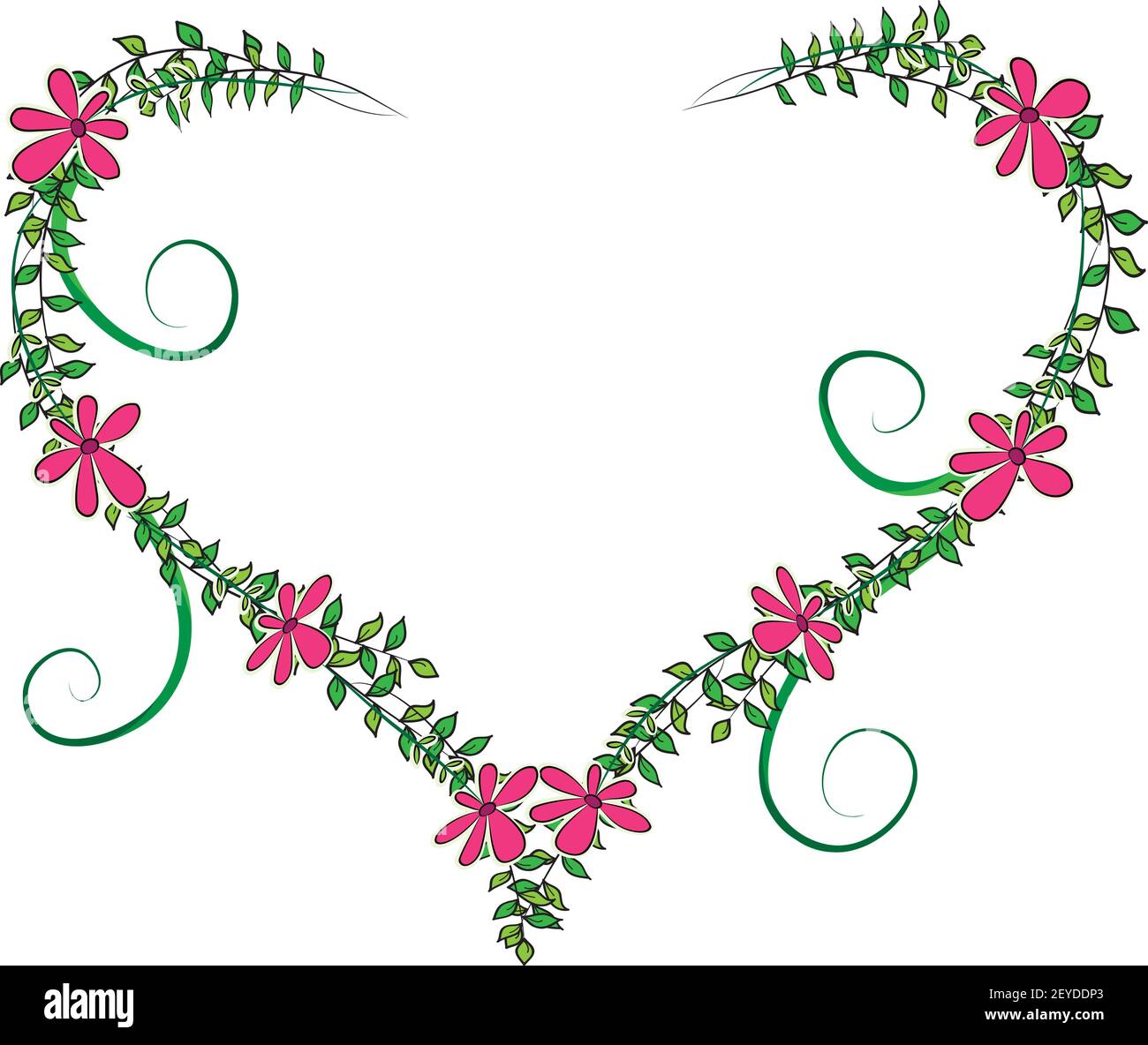 vector drawing art flower with card border frame background Stock ...