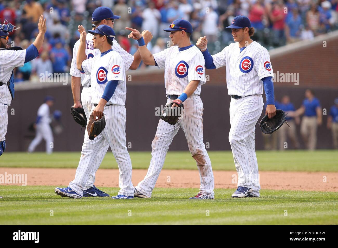 Chicago Cubs' Darwin Barney, from left, Cory Ransom, and Anthony Rizzo ...