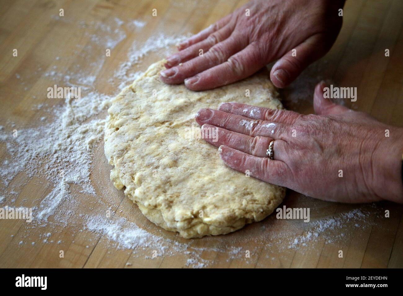 When making shortcake, turn dough out onto a lightly floured counter ...