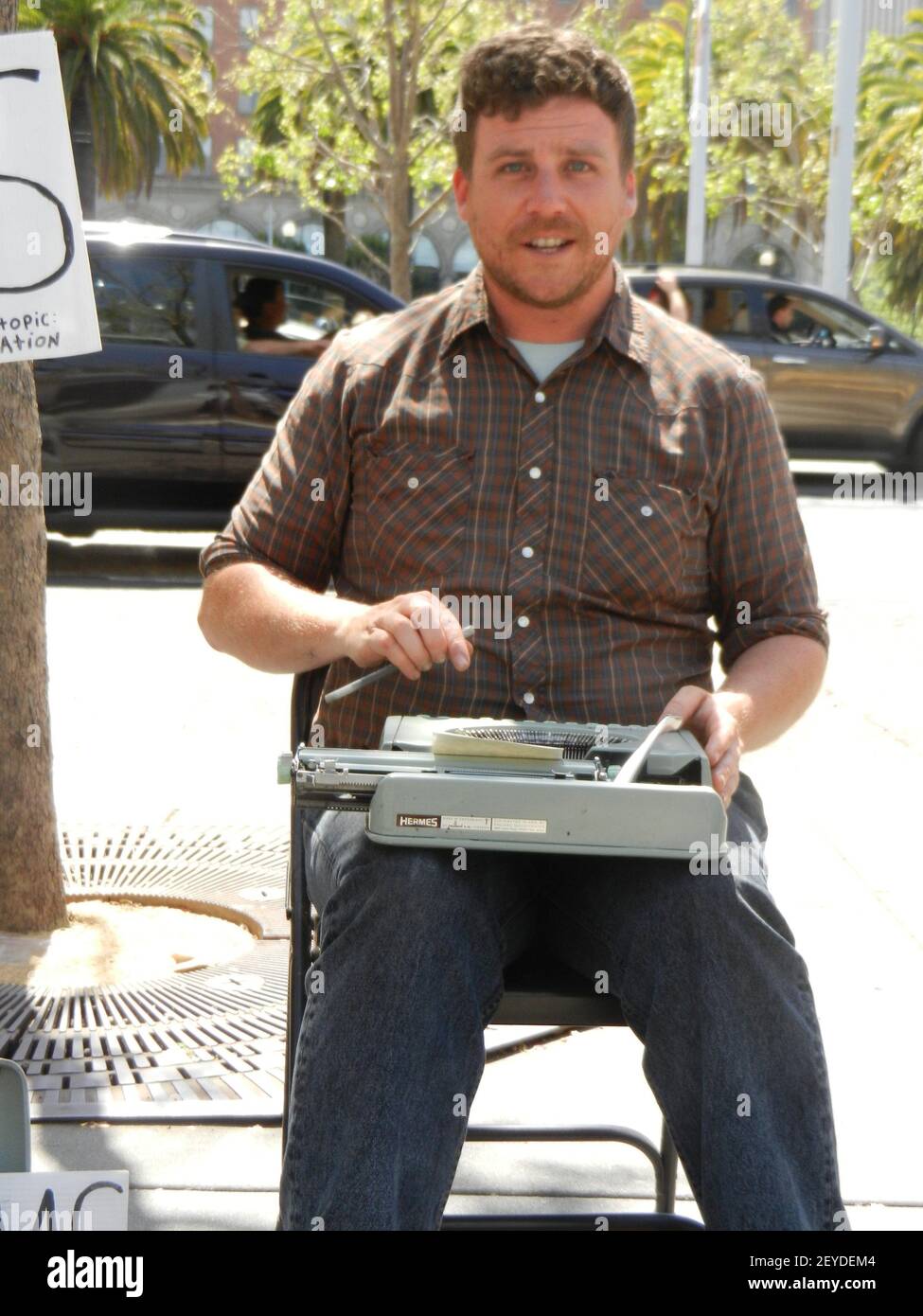 Zach Houston: His instrument at the Ferry Building is a manual Hermes ...