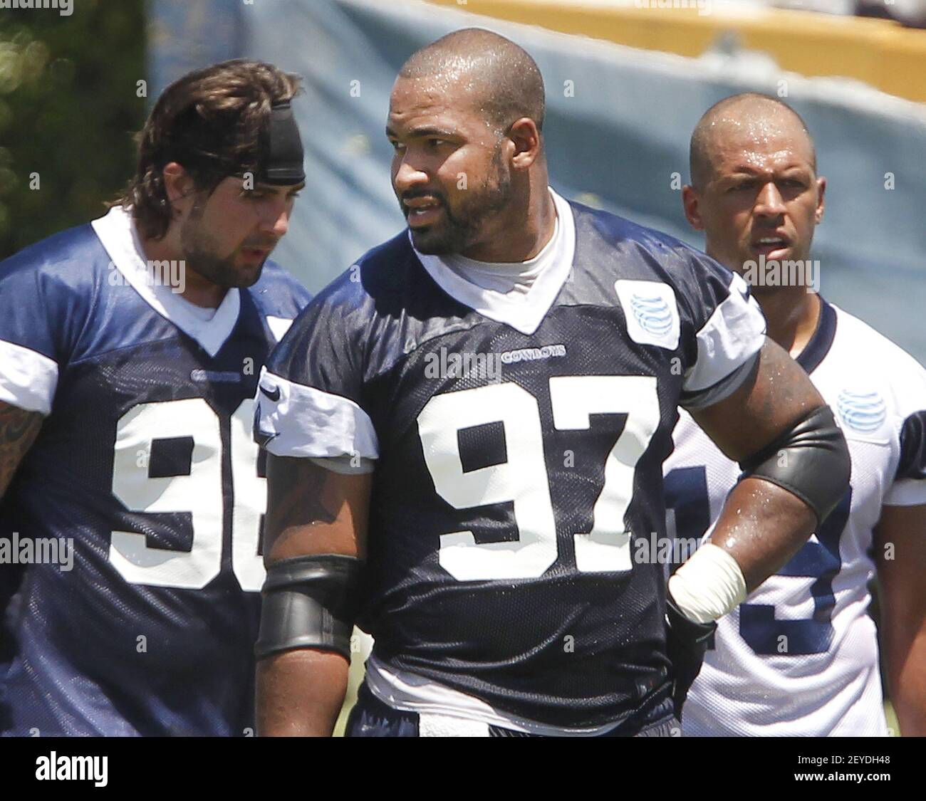Cowboys defensive end Jason Hatcher (97) attends Dallas' minicamp at ...