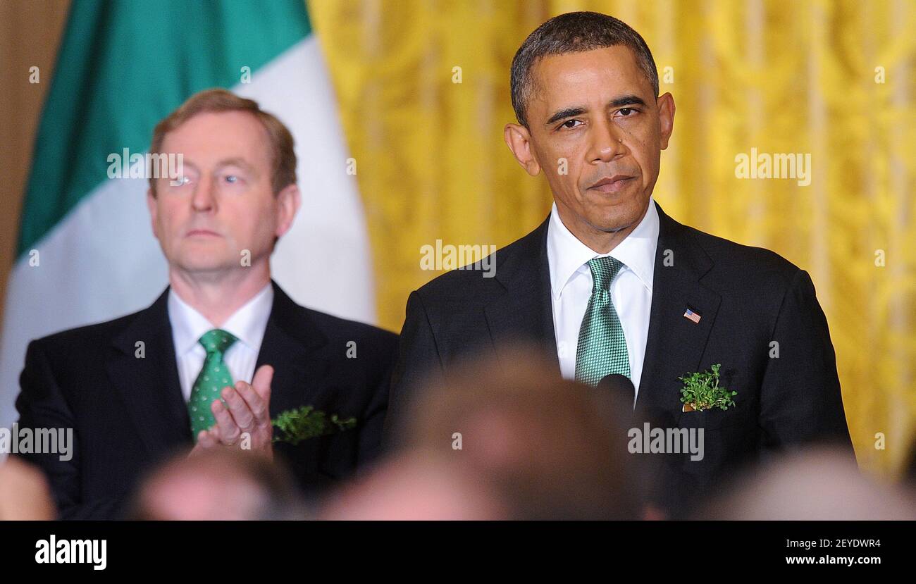 U.S. President Barack Obama speaks as Enda Kenny, Ireland's prime ...