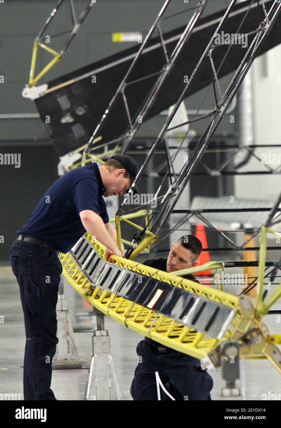 Goodyear airship mechanic Tom Bradley, left, and Marcus Draeger, a ...
