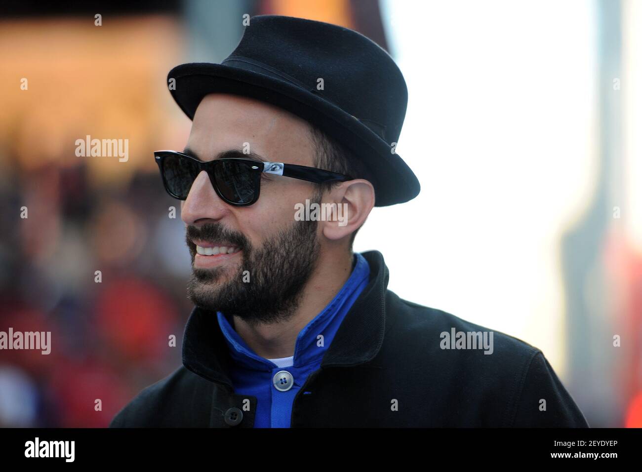 French Artist JR poses for a portrait in Times Square on April 27, 2013 ...