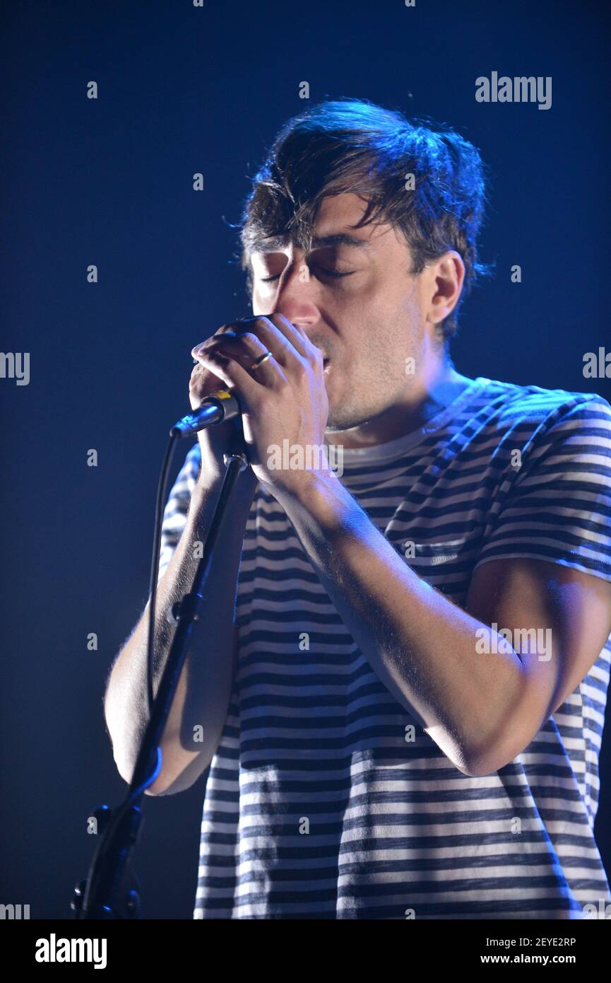 Vocals and keyboards Ed Droste of Grizzly Bear performs at Fillmore ...