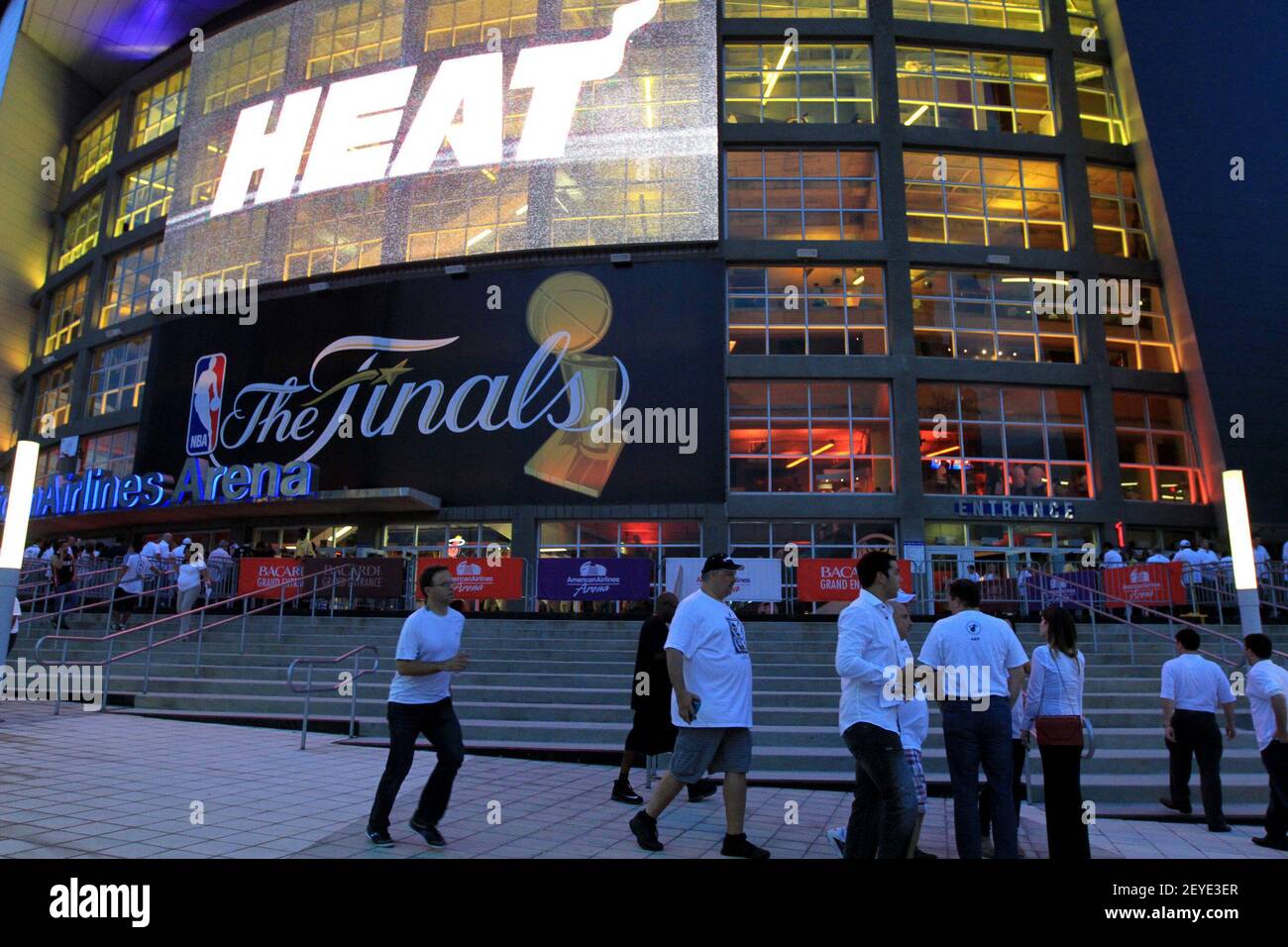Miami Heat fans arrive for the start of action in Game 7 of the NBA ...