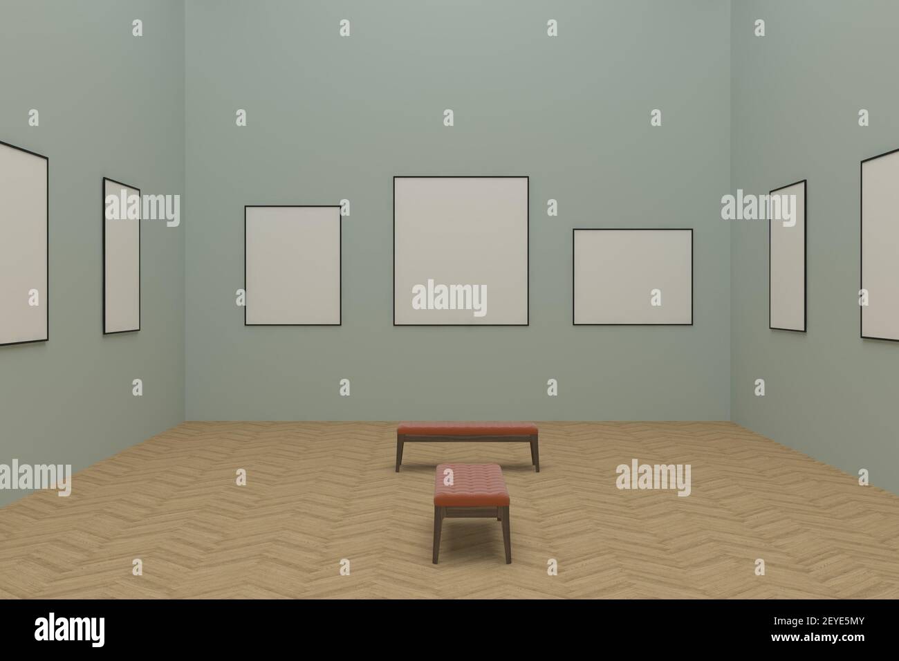 A 3D rendering of the empty Museum hall Stock Photo - Alamy